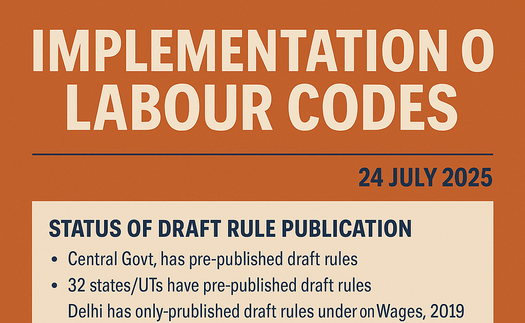 Implementation Status of Labour Codes in India – PIB Update (24 July ...